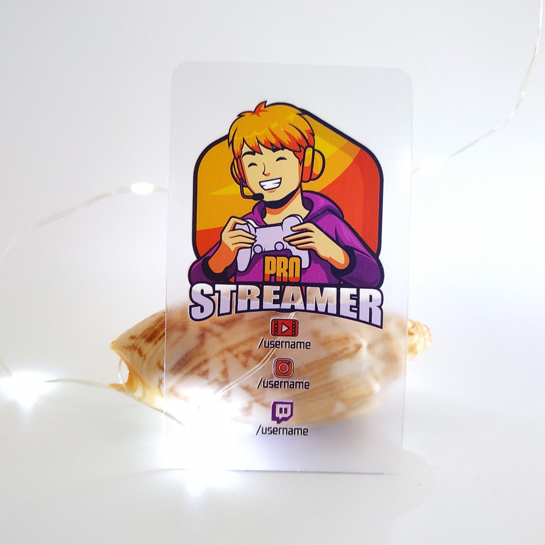 Clear Business Card for Twitch Gamers, Plastic Card Best Friend Gift ...