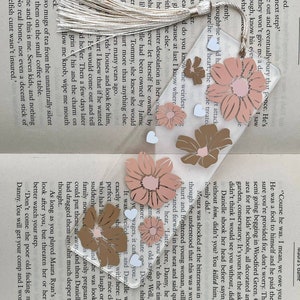 Bookmarks Pink Flower Bookmark Gift for Book Gift for Teacher ...