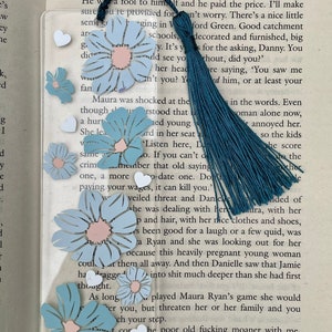 Bookmarks Blue Flower Bookmark Gift for Book Gift for Teacher ...