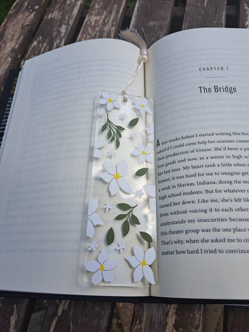 Bookmarks White Flowers Bokmark-white-summer-gift for - Etsy