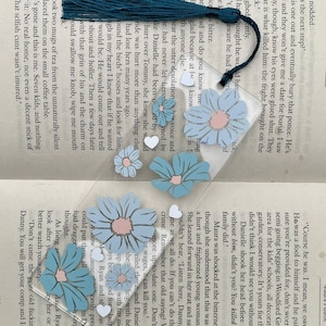 Bookmarks Blue Flower Bookmark Gift for Book Gift for Teacher ...