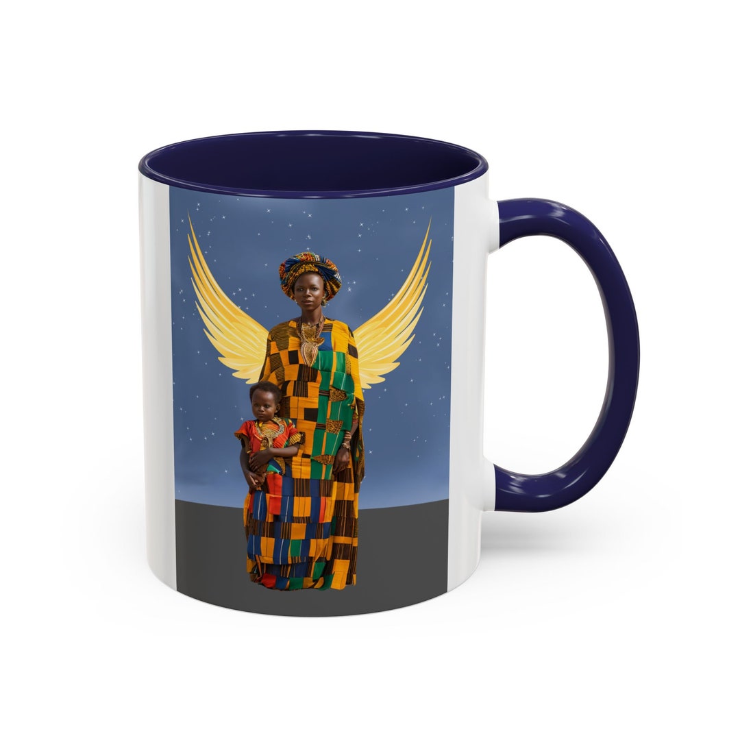 Black Guardian Angel Coffee Mug Birthday, Confirmation, Religious ...