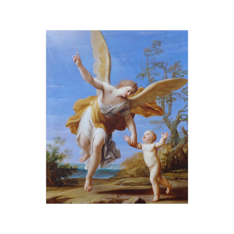 Guardian Angel by Franceschini Marcantonio Satin Poster Birthday ...
