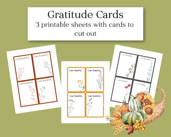 Printable Gratitude Cards - Etsy