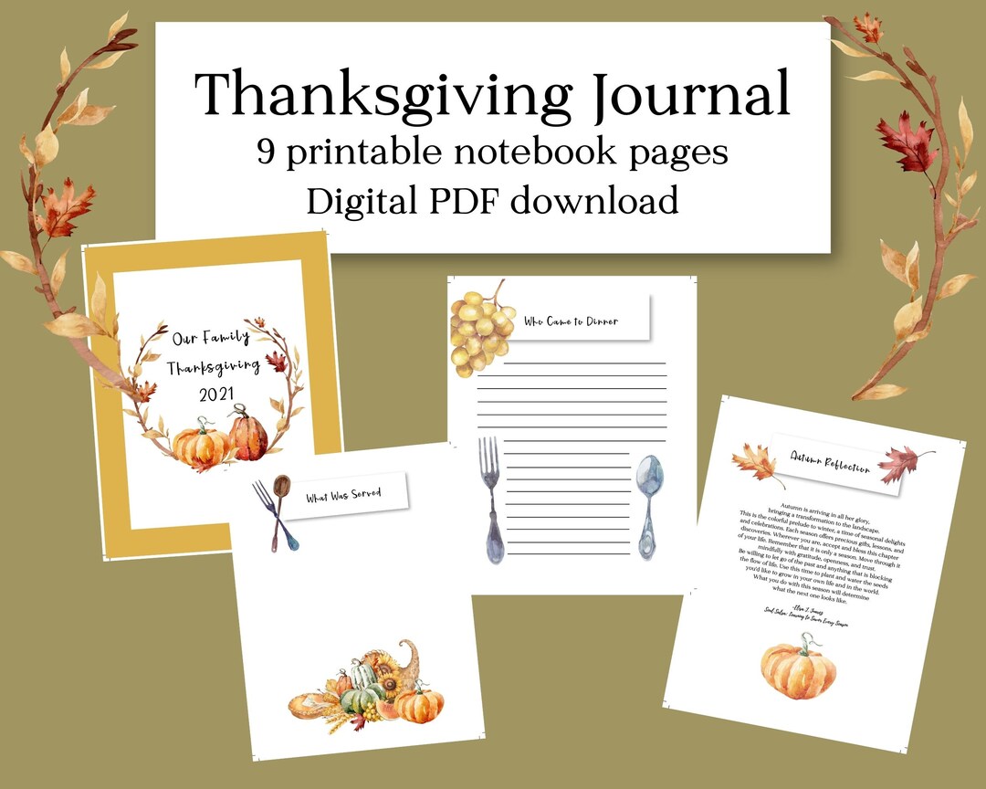 Printable Thanksgiving Journal Pages - Etsy