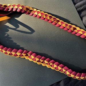 Handmade Hawaaiin Ribbon Leis - Maroon and Gold - Etsy