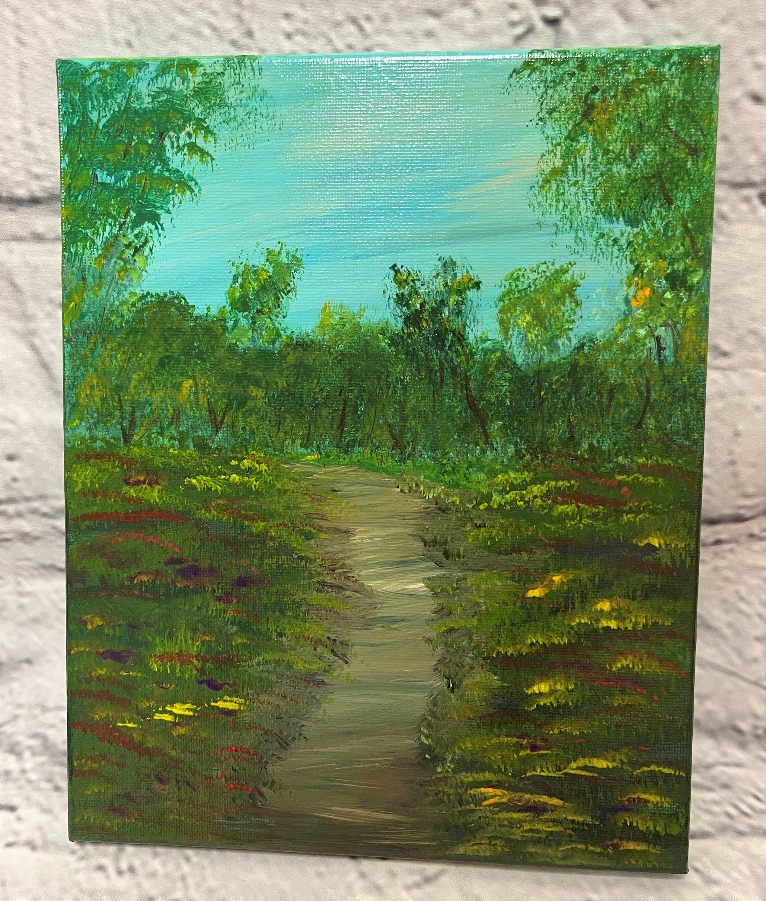 Handmade Original 8X10 Acrylic Painting - Garden Pathway - Etsy