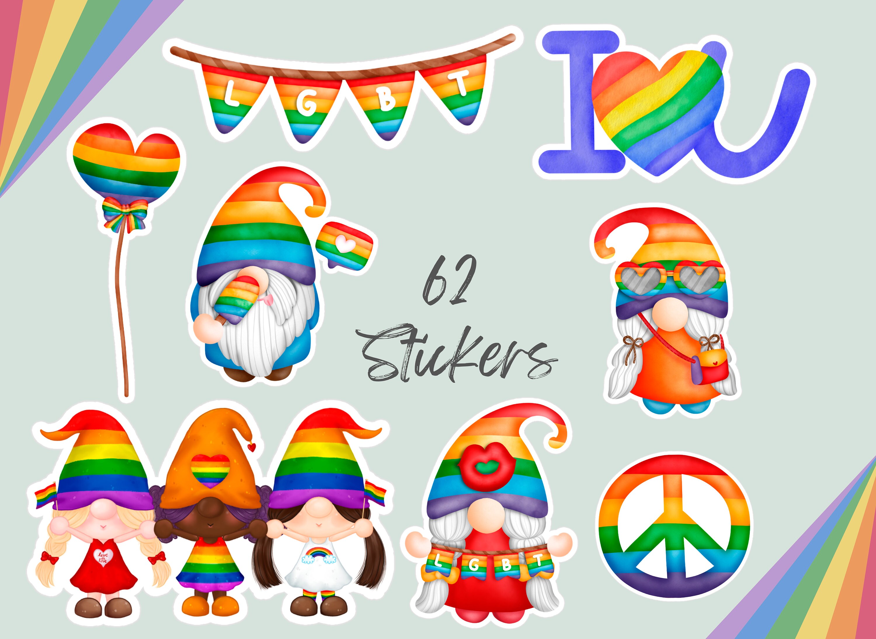 Pride Digital Stickers, LGBT Stickers, LGBT Pride Stickers, Stickers ...