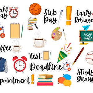 College Planner Stickers College Stickers STUDY Digital - Etsy
