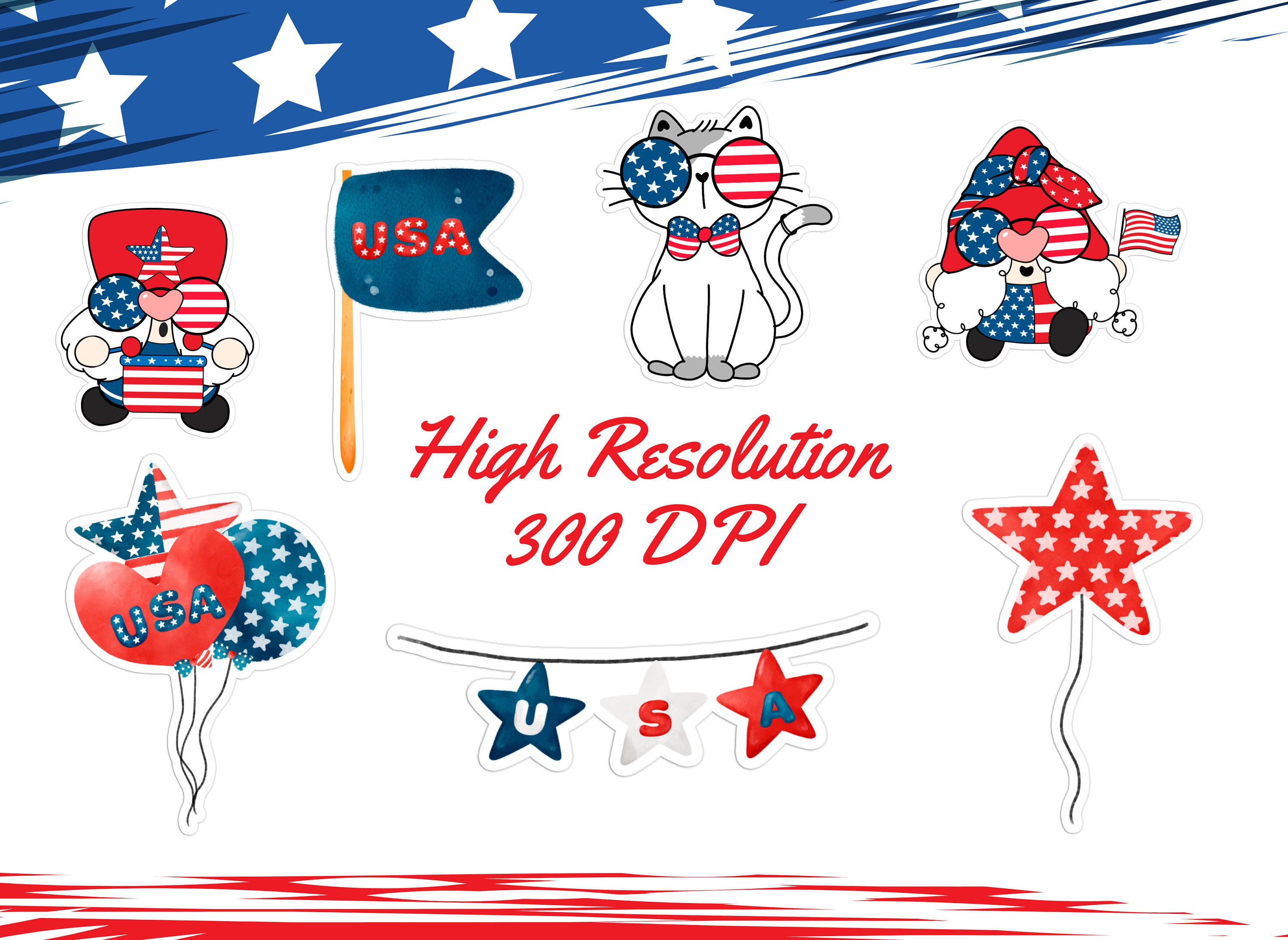 4th of July Stickers Independence Day Stickers Fourth of - Etsy