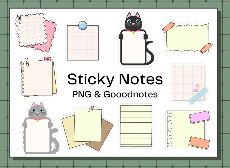 Digital Sticky Notes, Goodnotes Sticky Notes, Digital Stickers, Post It ...