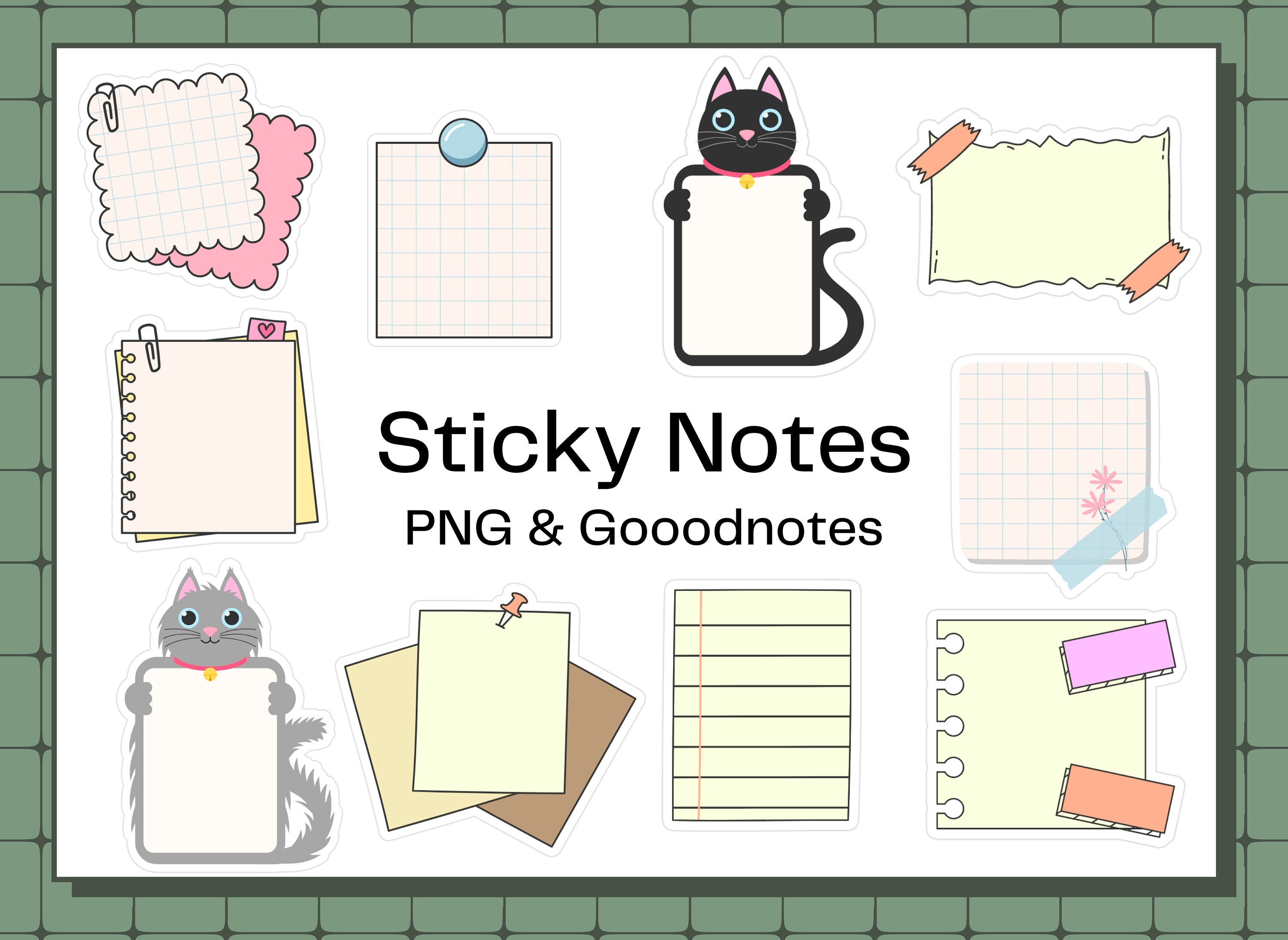 Digital Sticky Notes, Goodnotes Sticky Notes, Digital Stickers, Post It ...