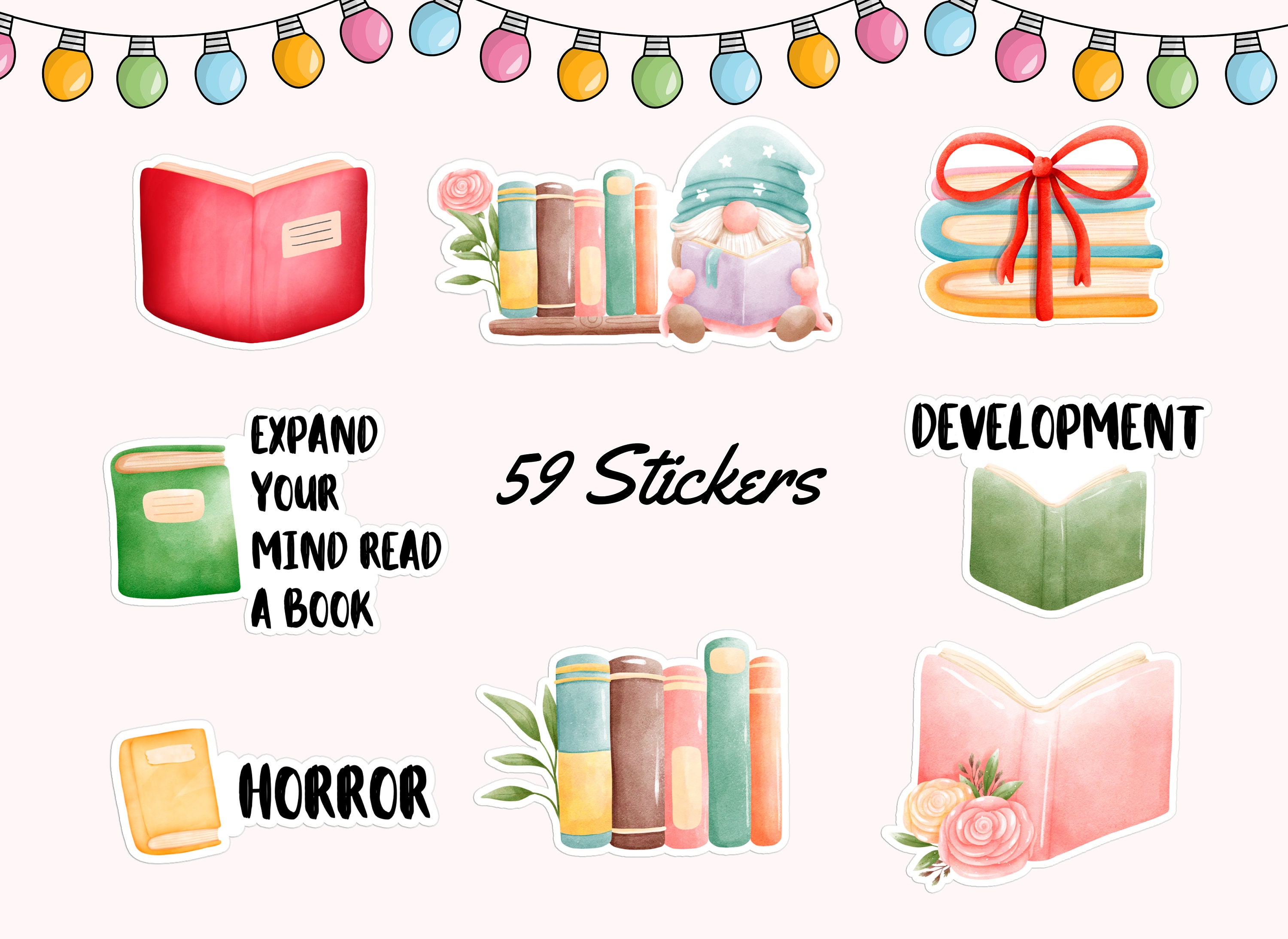 Book Planner Stickers, Books Stickers, Book Lovers, Reading Stickers ...