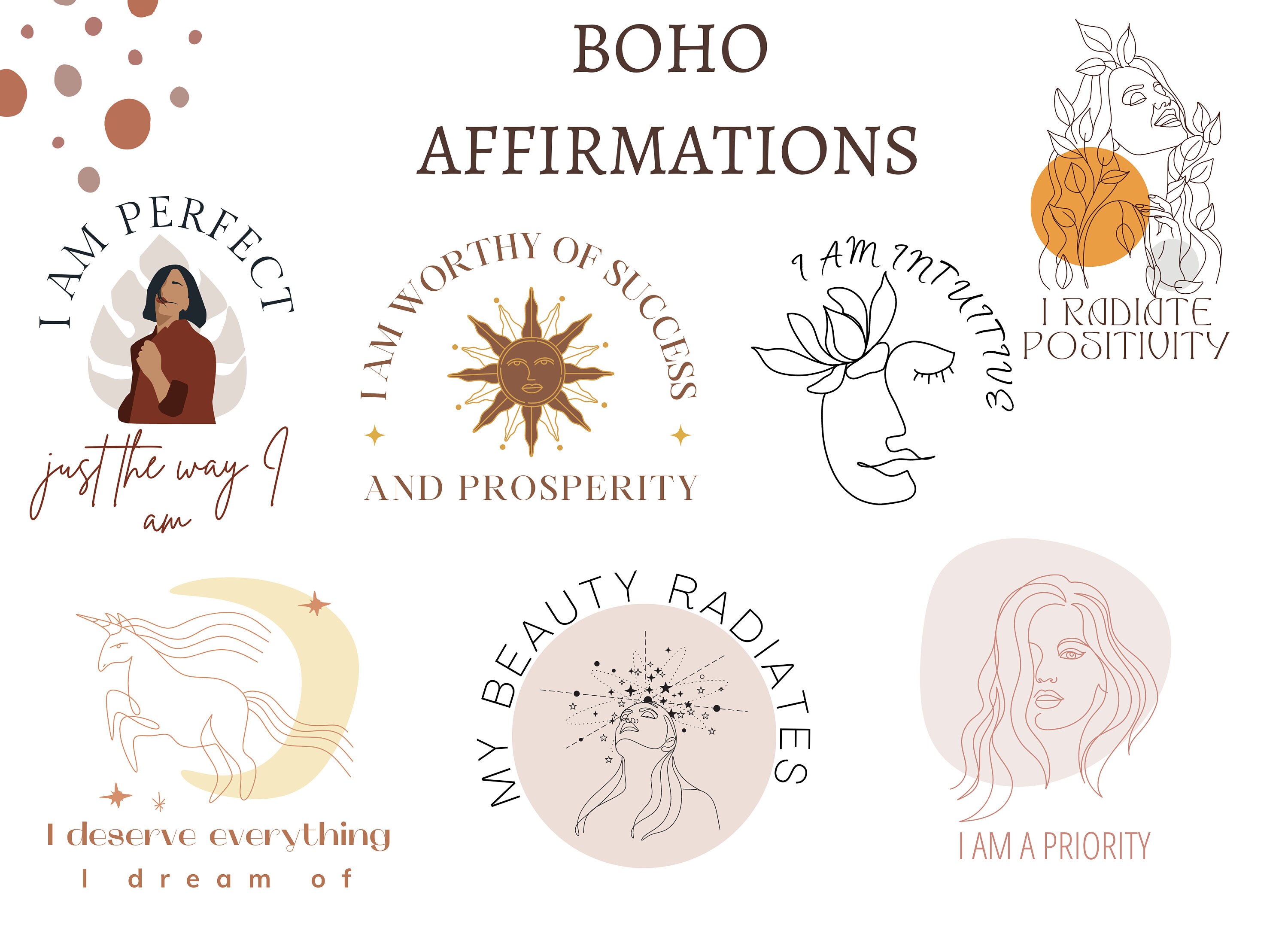 Boho Digital Stickers Digital Stickers Boho Stickers Boho - Etsy