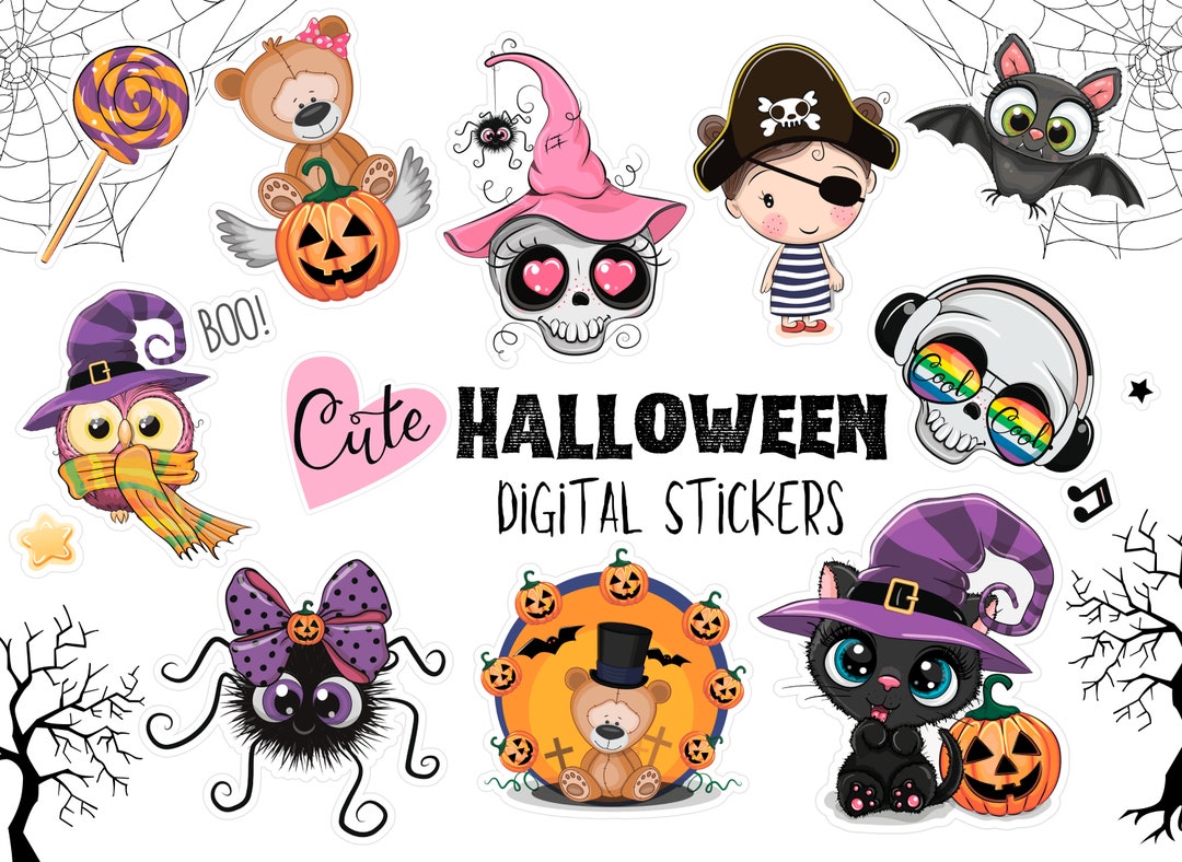 Spooky Halloween Planner Stickers: Cute Digital Clipart for Goodnotes ...