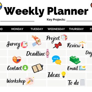 Digital Office & Work Planning Stickers for Goodnotes: Precropped PNG ...