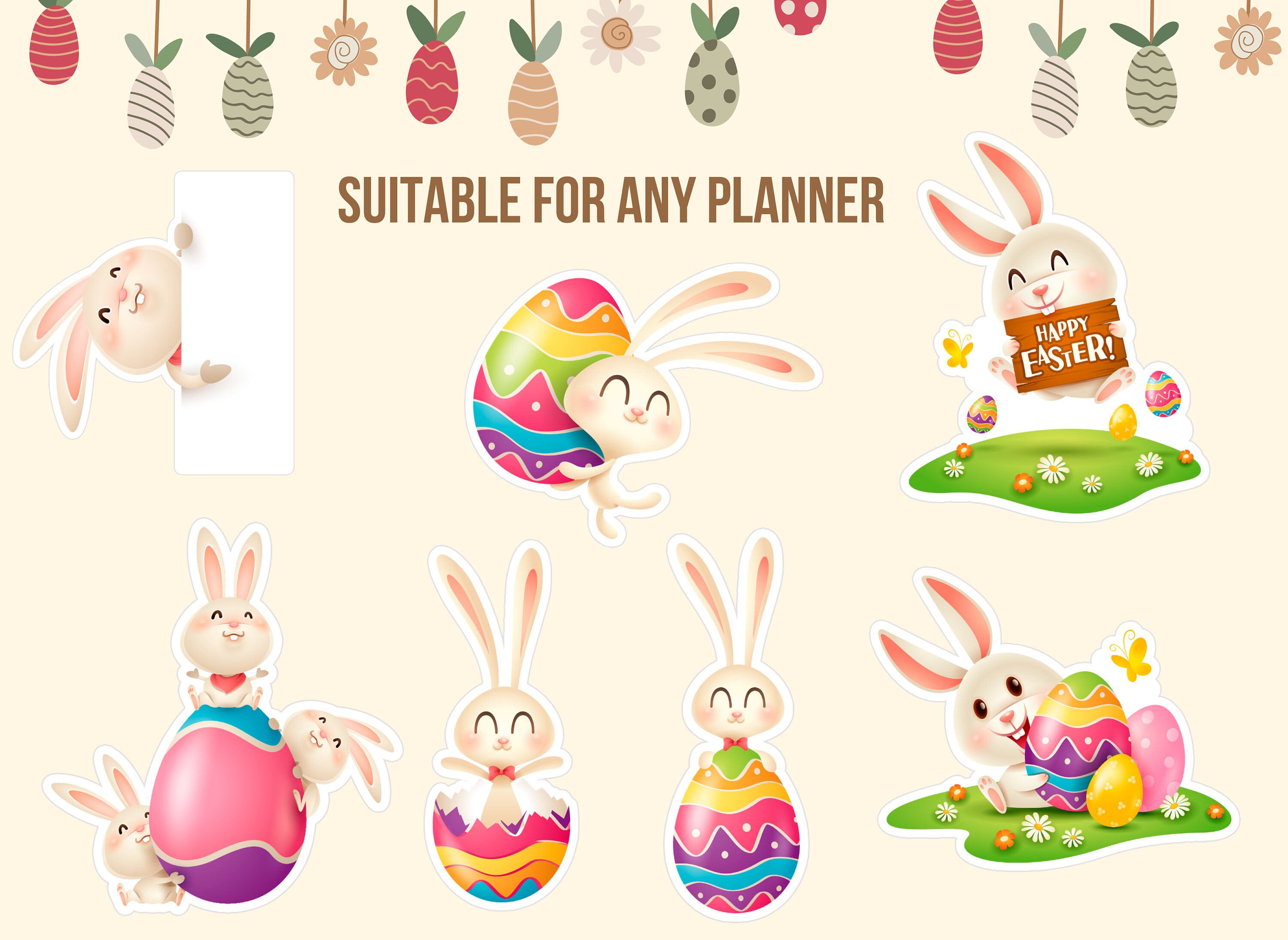 Easter Planner Stickers, Easter Stickers, Easter Digital Planner ...