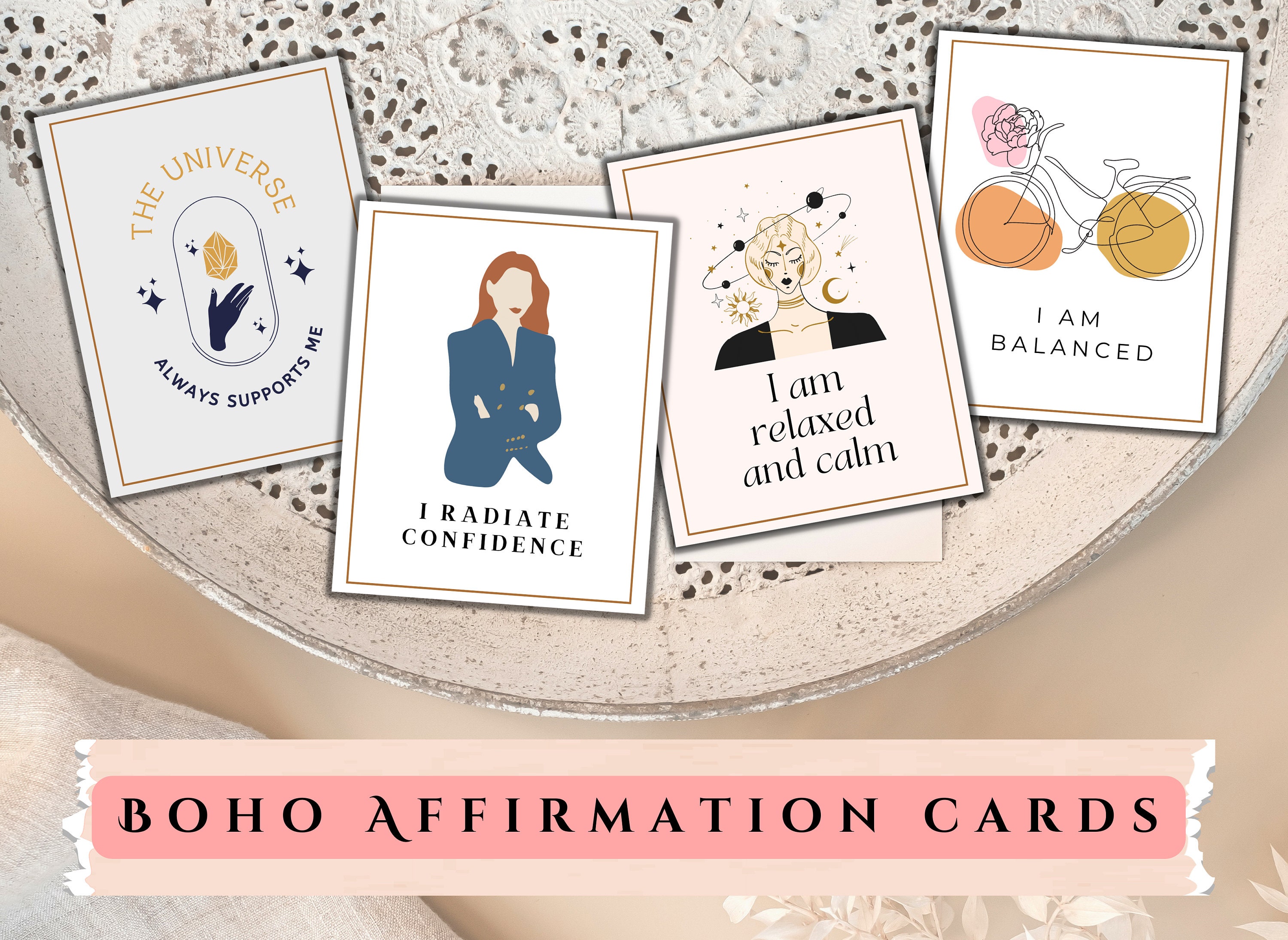 Boho Affirmation Cards Positive Affirmation Affirmation - Etsy