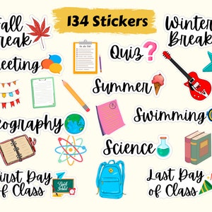 College Planner Stickers College Stickers STUDY Digital - Etsy