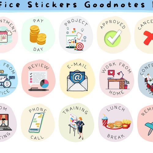 Office Digital Stickers for Goodnotes Work Stickers Office - Etsy
