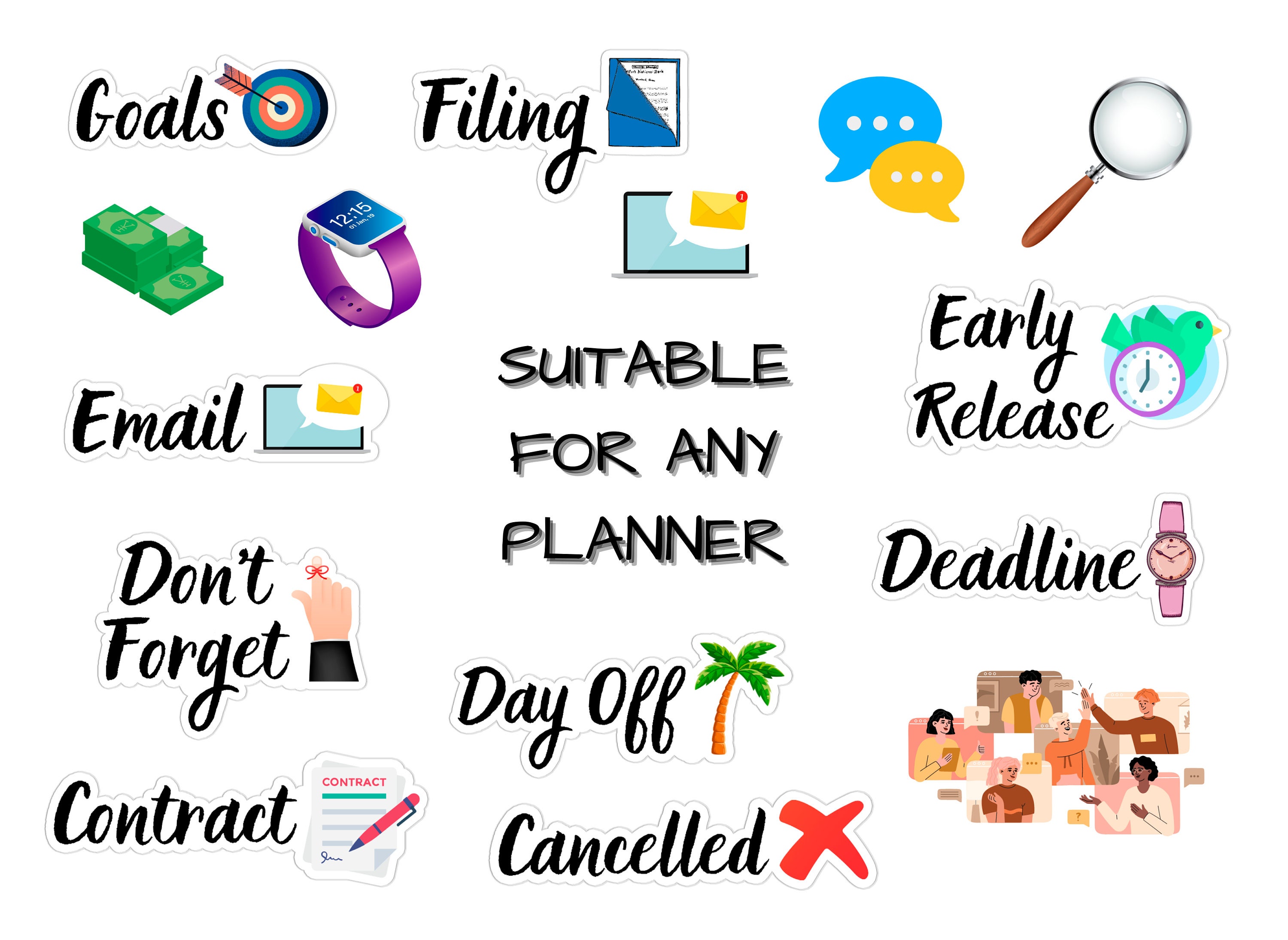 Office Digital Stickers for Goodnotes Work Stickers Office - Etsy