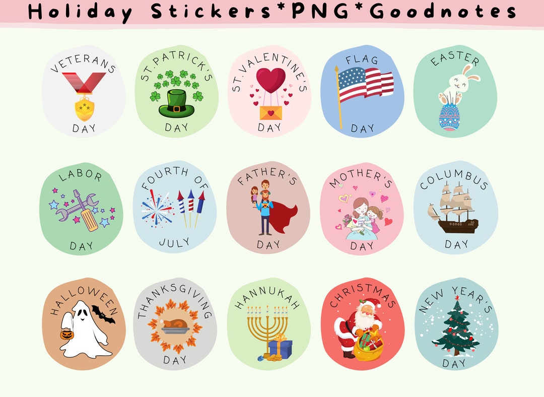 Holiday Planner Stickers, Holiday Stickers Goodnotes, Holiday Stickers ...