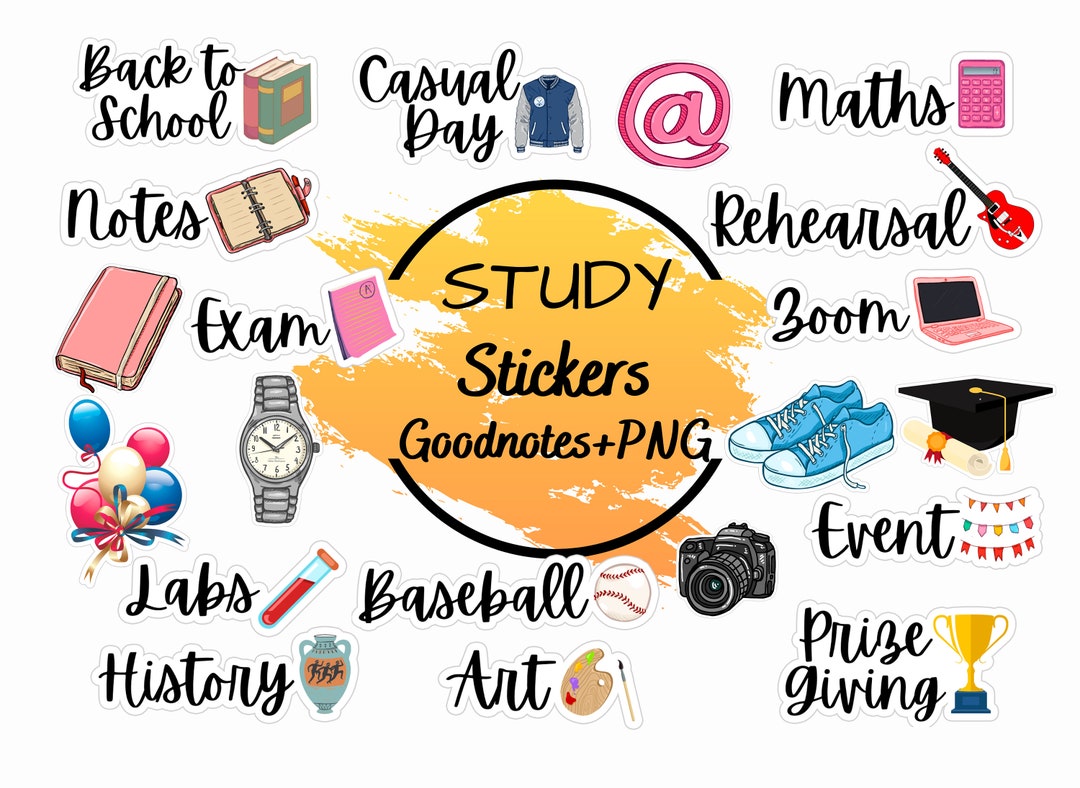 College Planner Stickers College Stickers STUDY Digital - Etsy