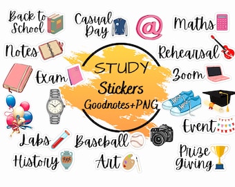 Student Digital Stickers Goodnotes Stickers School Study College ...