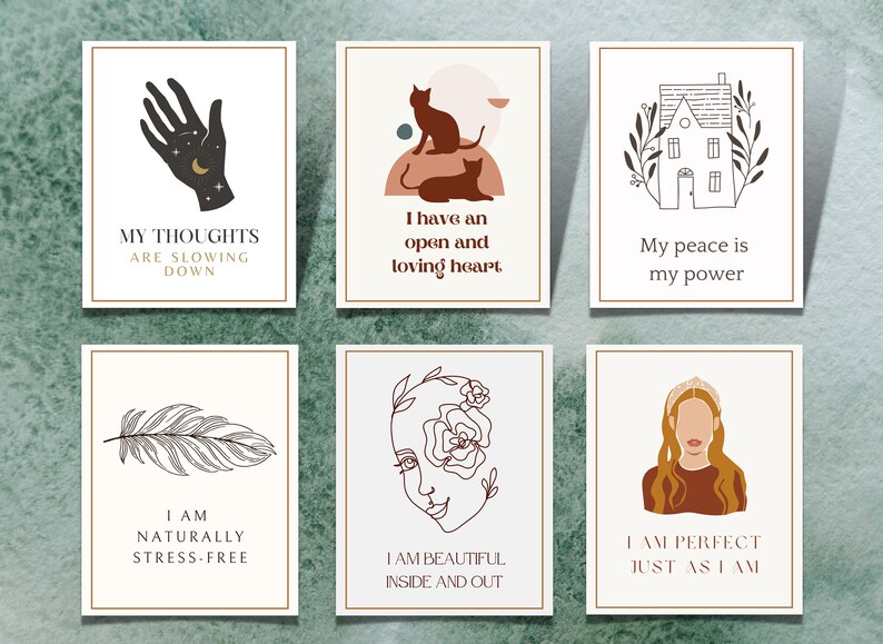 Boho Affirmation Deck: Daily Positive Mindfulness Cards for Motivation ...