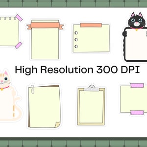 Aesthetic Digital Sticky Notes and Stickers: Planner Accessories for ...