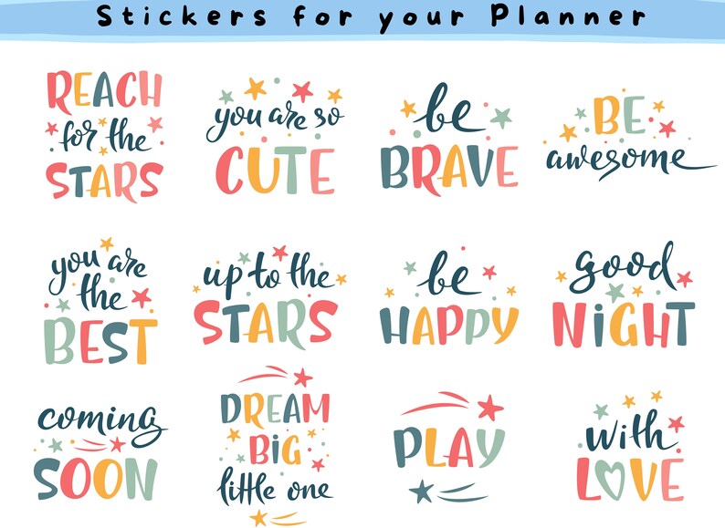 Daily Affirmation Stickers Digital Planner Stickers - Etsy