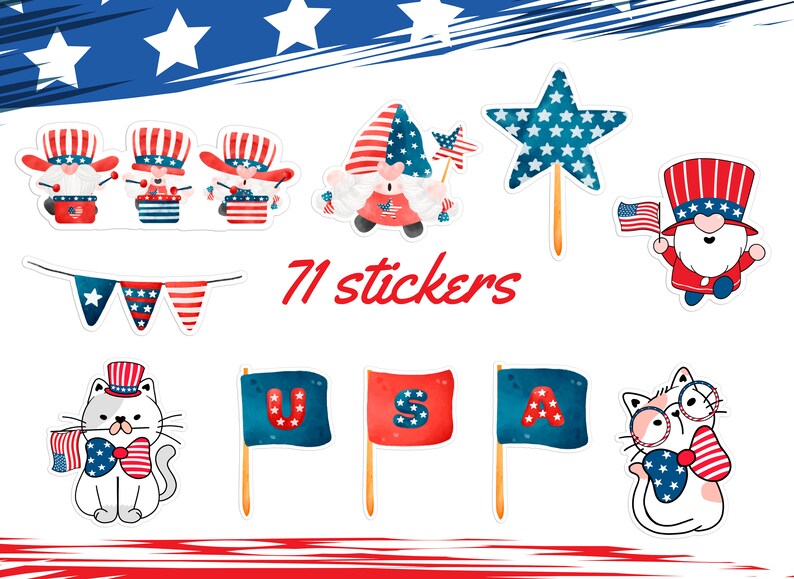 4th of July Stickers Independence Day Stickers Fourth of - Etsy