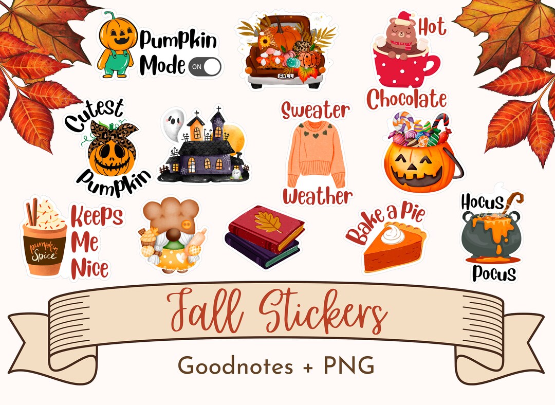 Fall Planner Stickers, Fall Digital Planner Stickers, Autumn Stickers ...
