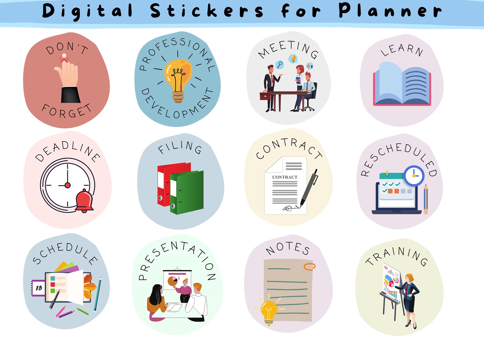 Office Digital Stickers for Goodnotes Work Stickers Office - Etsy