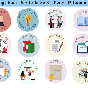 Office Digital Stickers for Goodnotes, Work Stickers, Office Stickers ...