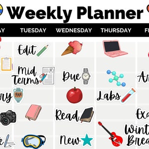 Digital Study Essentials: College Planner Stickers for Goodnotes ...