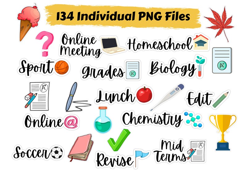 College Planner Stickers College Stickers STUDY Digital - Etsy