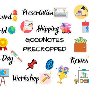 Digital Office & Work Planning Stickers for Goodnotes: Precropped PNG ...