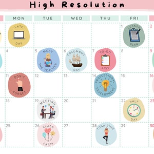Digital Teacher Stickers, Teacher Planner Stickers, Teacher Planner ...