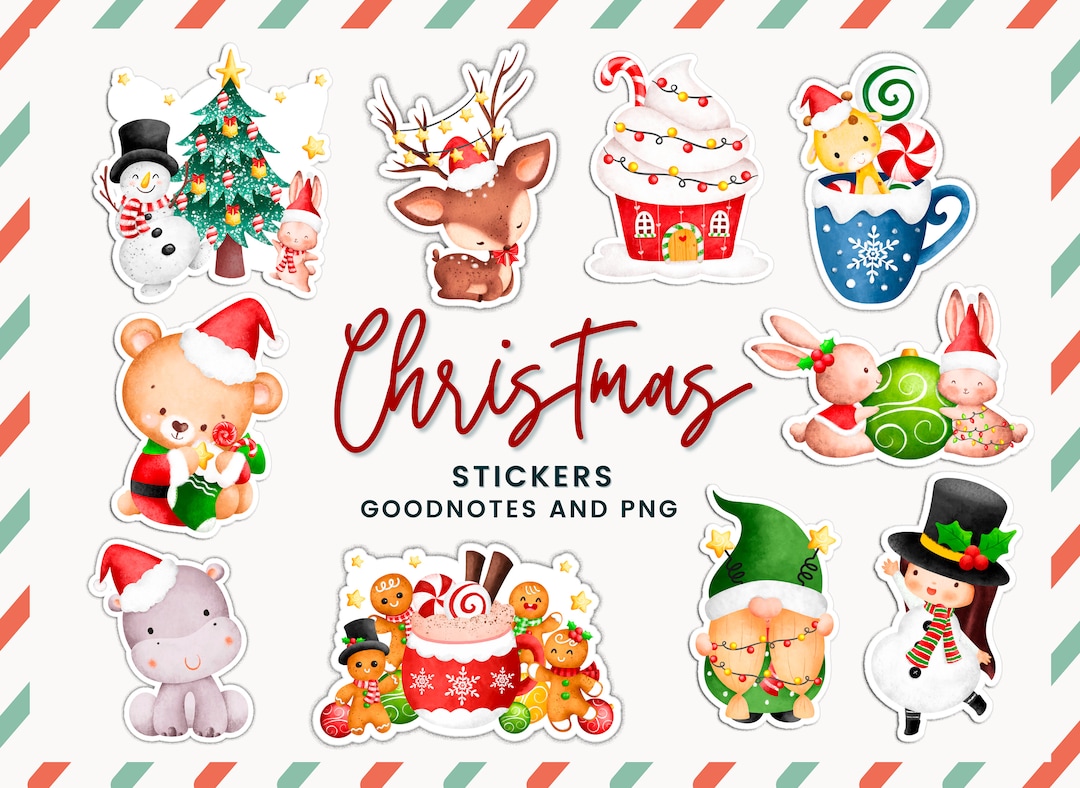 Christmas Digital Stickers, Christmas Planner Stickers, Christmas ...
