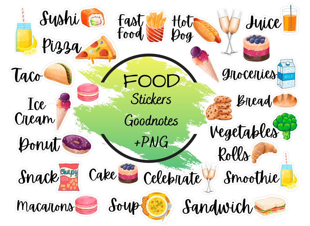 Food Digital Stickers, Food Planner Stickers, Food Stickers Goodnotes ...