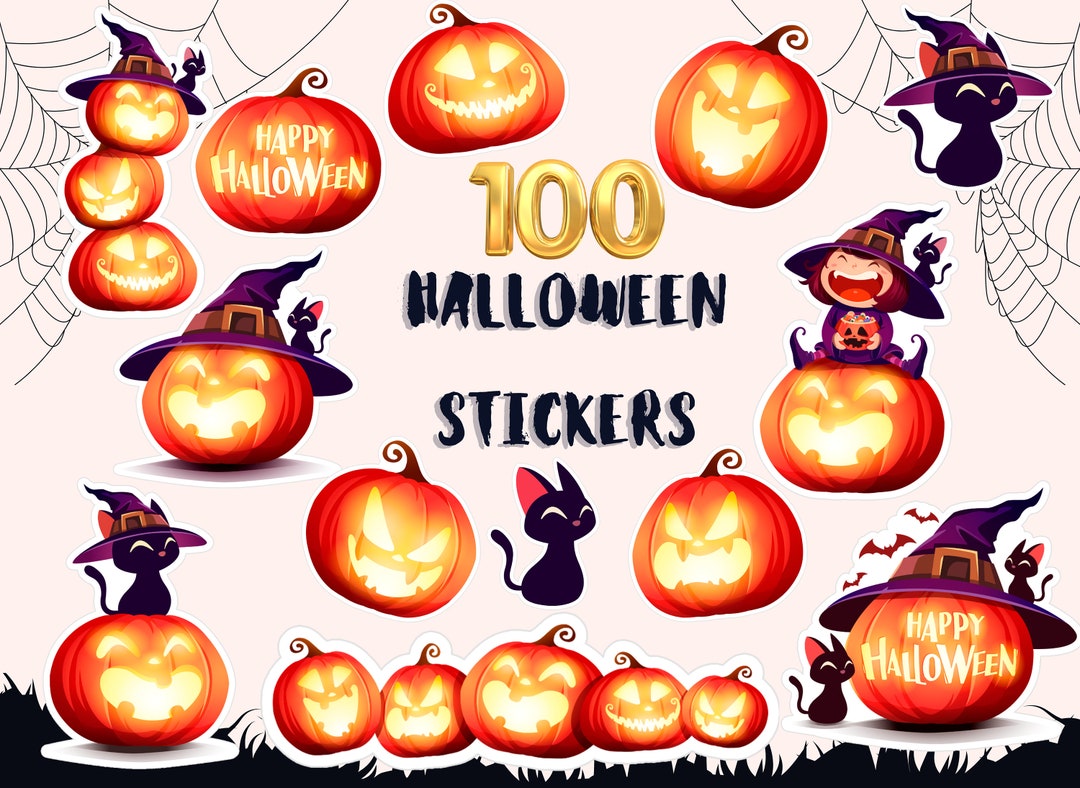 Spooky Halloween Digital Planner Stickers: Pre-cropped PNG for ...