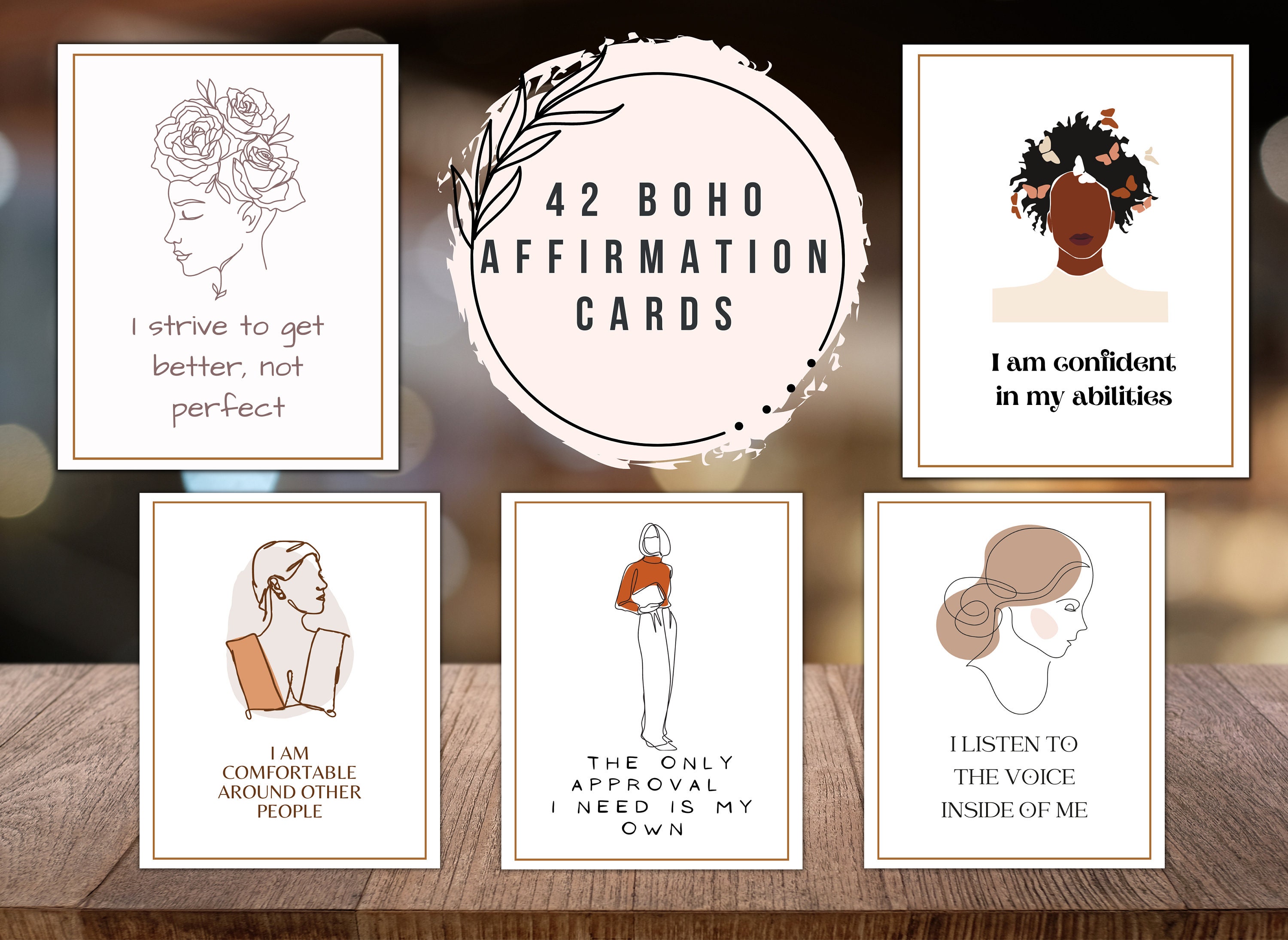 Boho Affirmation Deck: Daily Positive Mindfulness Cards for Motivation ...