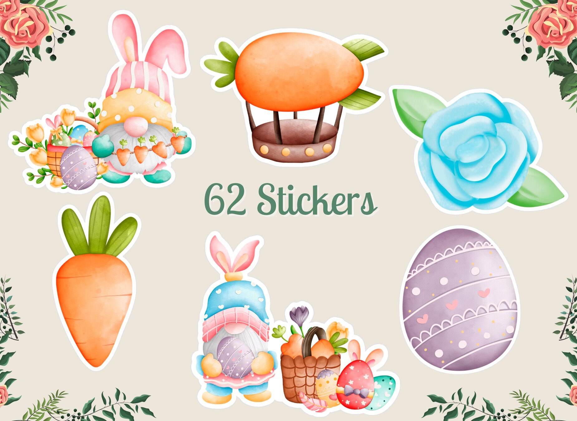 Happy Easter Stickers, Easter Planner Stickers, Easter Digital Planner ...