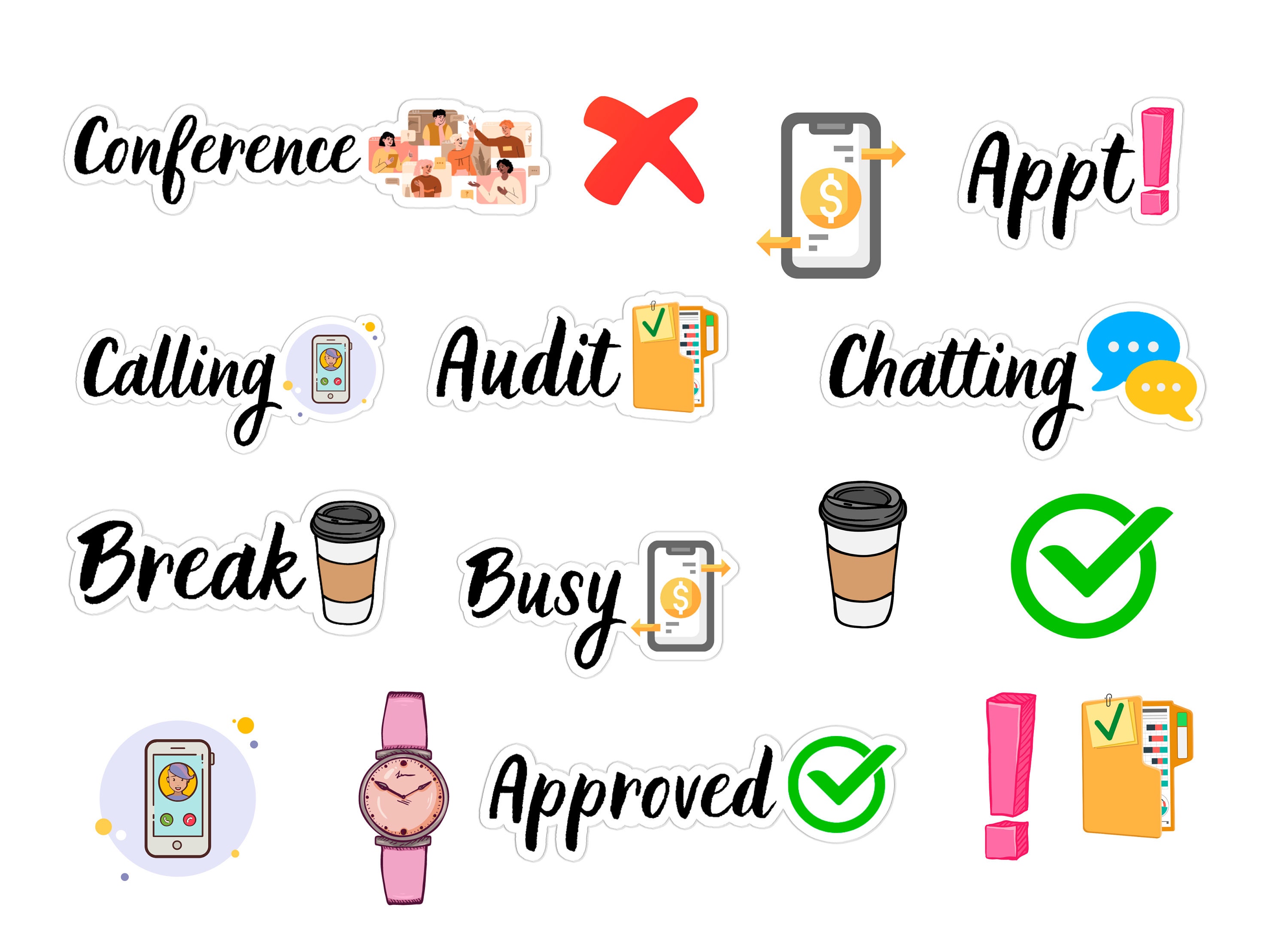 Office Digital Stickers for Goodnotes Work Stickers Office - Etsy