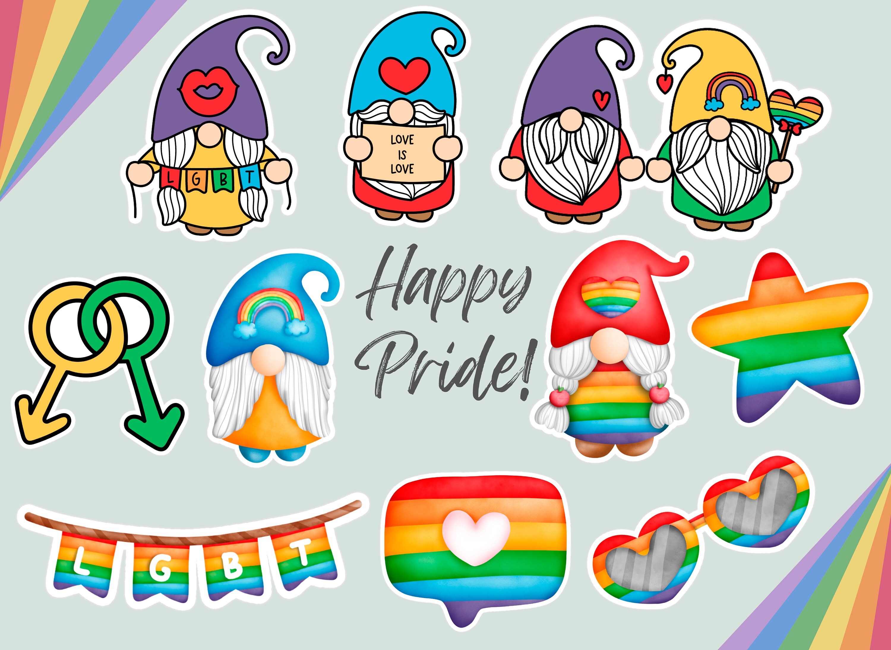 Pride Digital Stickers, LGBT Stickers, LGBT Pride Stickers, Stickers ...