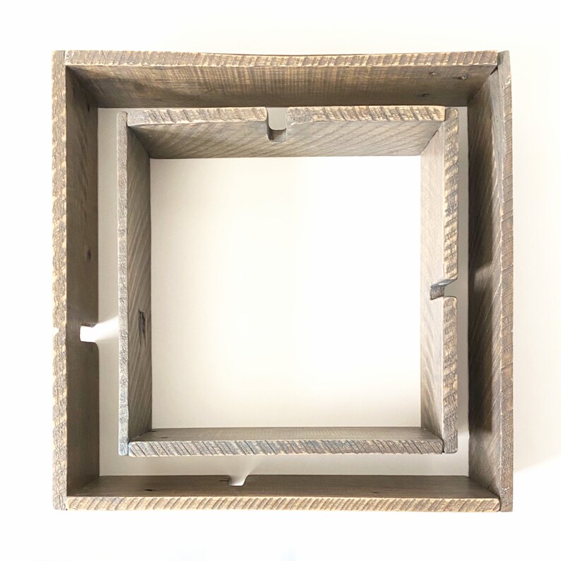 Contemporary Rustic Wood Interlocking Square Shelving Until in - Etsy