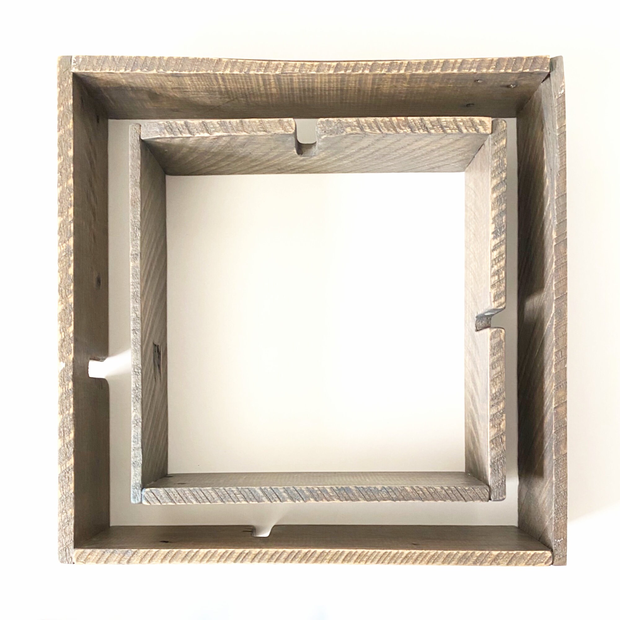 Contemporary Rustic Wood Interlocking Square Shelving Until in Gray ...