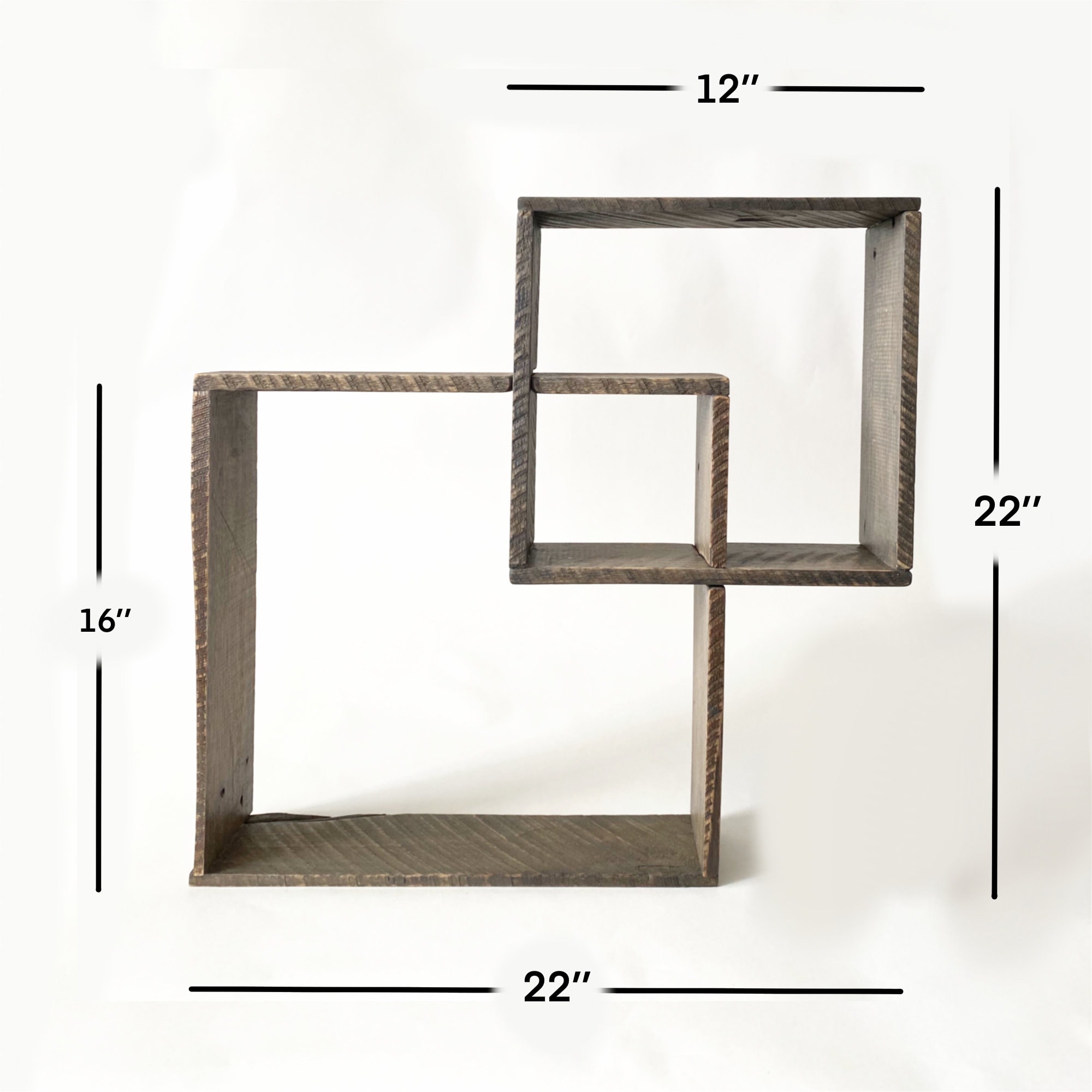 Contemporary Rustic Wood Interlocking Square Shelving Until in Gray ...