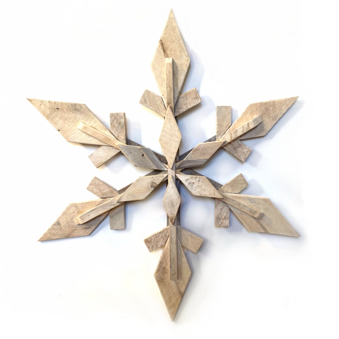 Big Pretty White Rustic Wooden Snowflake, Holiday Decor, Christmas ...